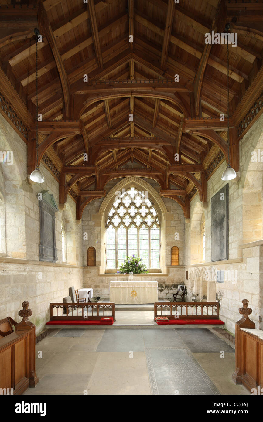 Chancel of the Church of St Wilfred, Kirkharle, Northumberland Stock ...