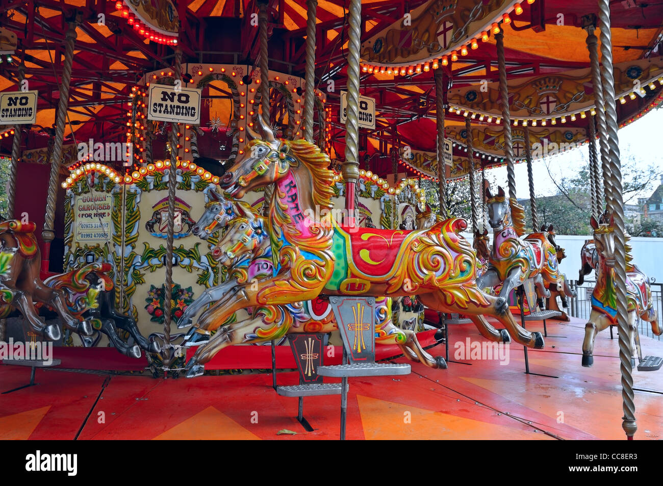 Carousel Horses on a traditional Fun Fair Ride Stock Photo - Alamy