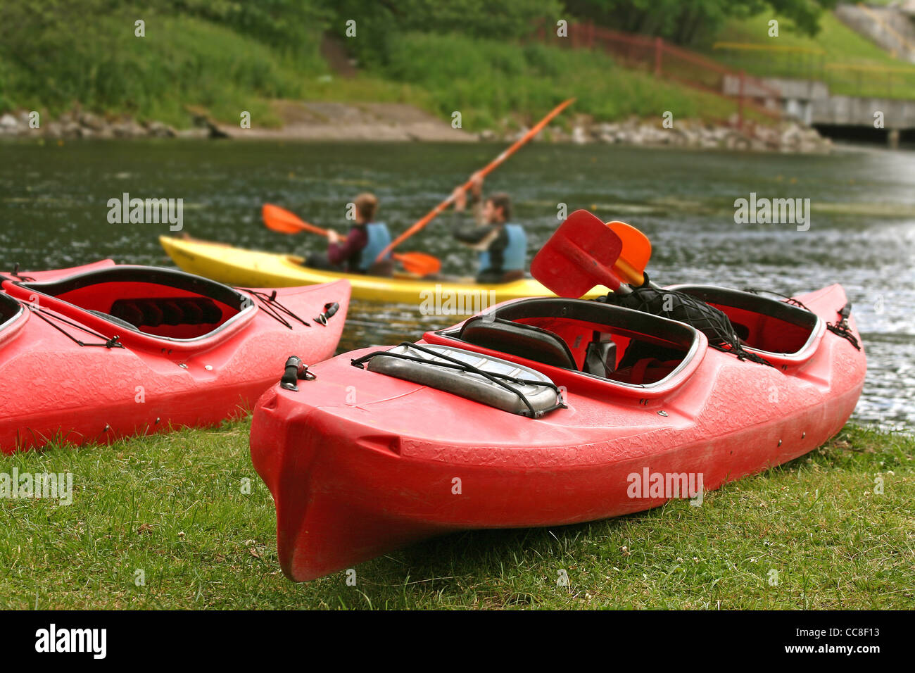People boating on river, peacefull nature scene Stock Photo - Alamy