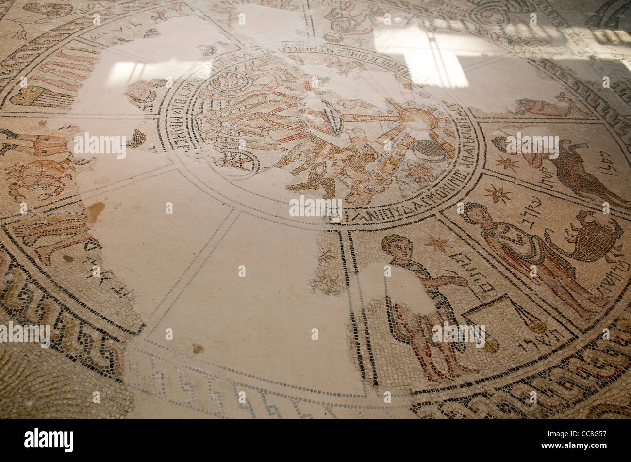 The Zodiac mosaic on the synagogue floor Stock Photo - Alamy