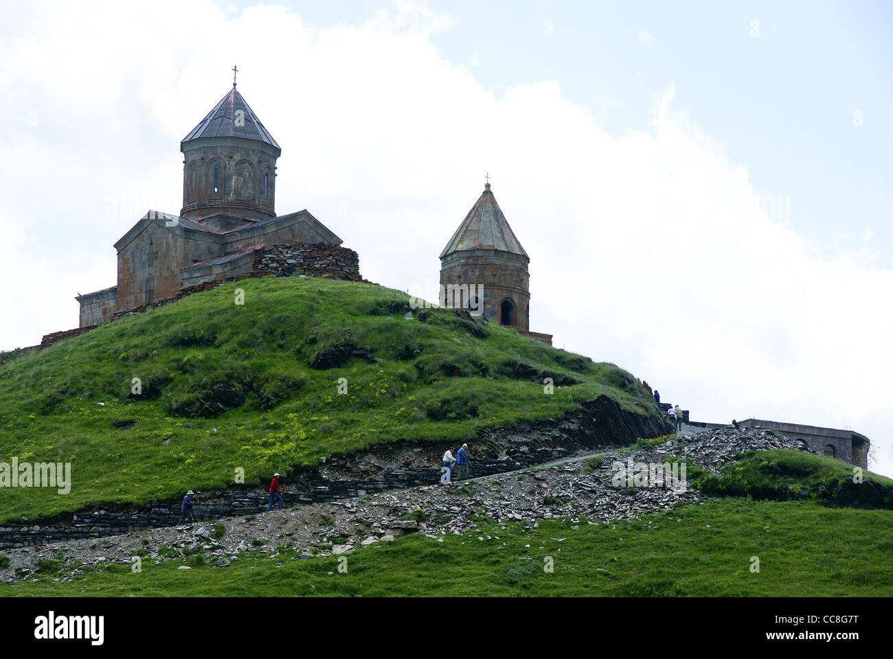 Gergeti holy trinity church hi-res stock photography and images - Alamy
