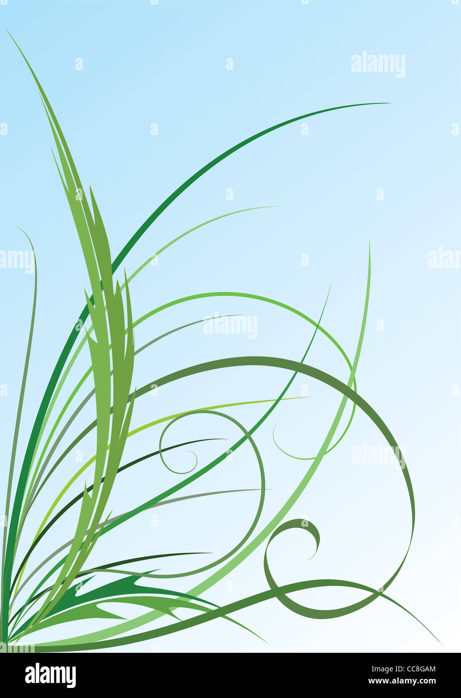 illustration of grass for corner design Stock Photo - Alamy
