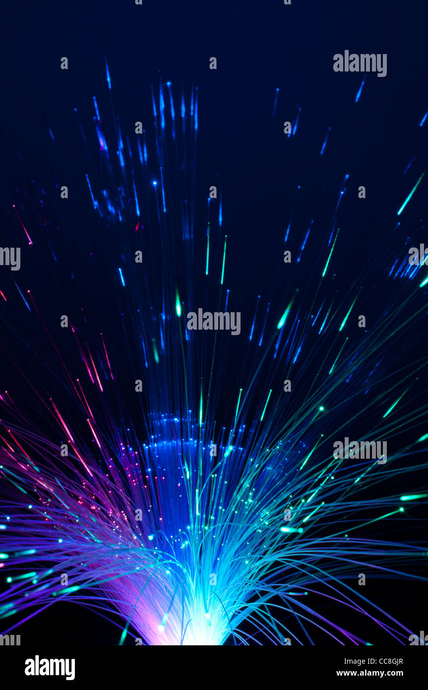 Multicolored optical fibers Stock Photo - Alamy
