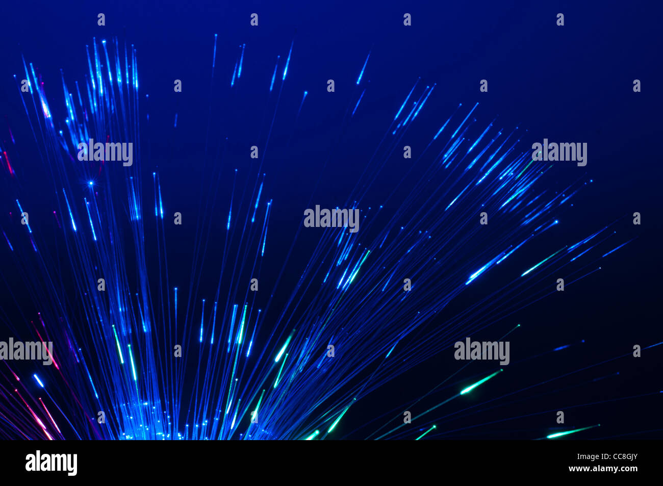 Blue colors optical fibers Stock Photo - Alamy