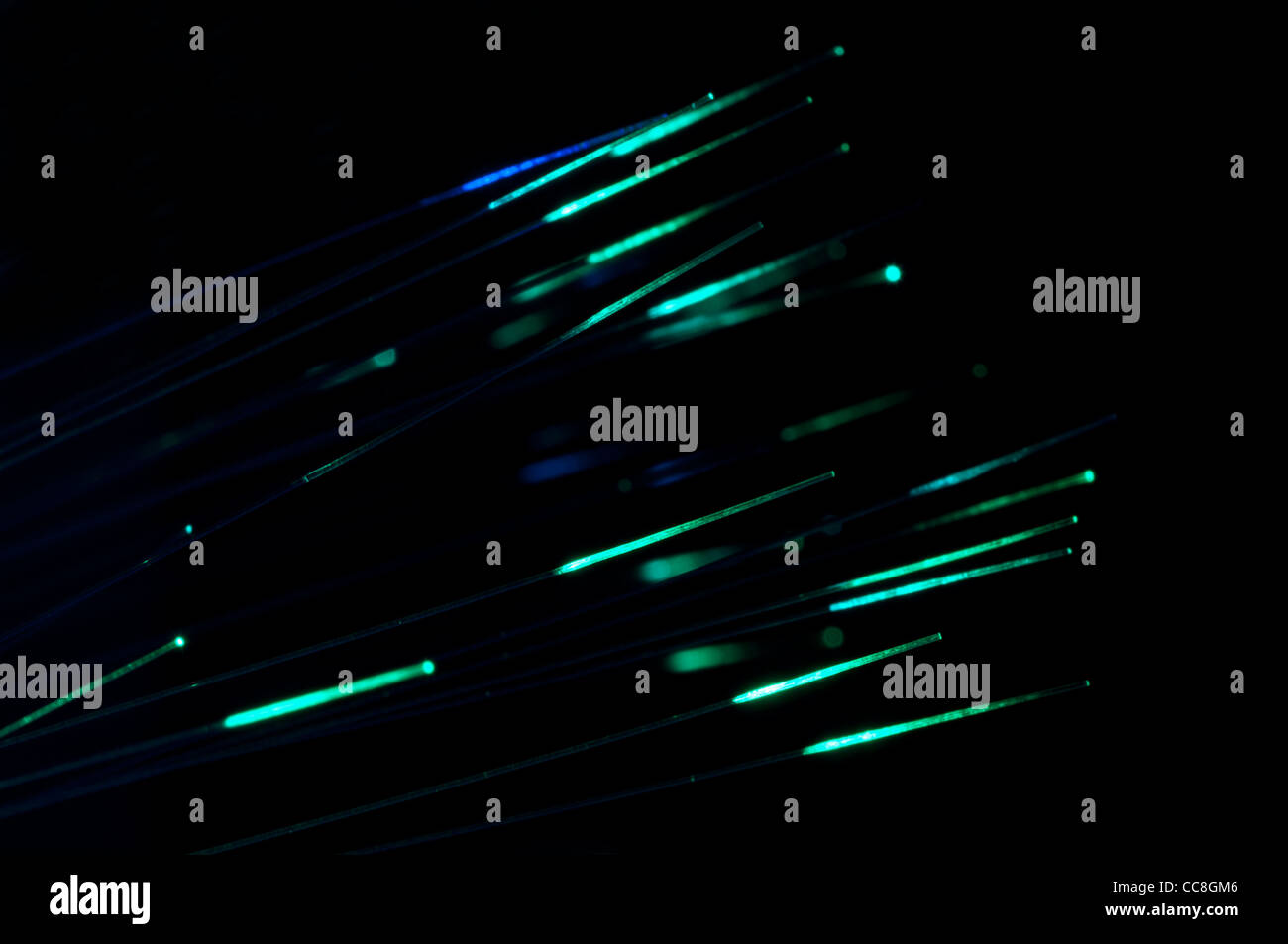 Green colors optical fibers Stock Photo - Alamy