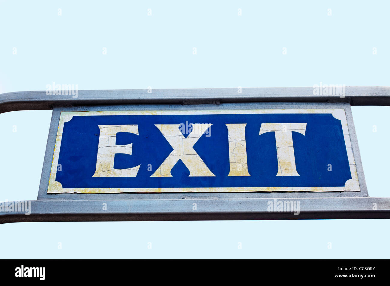 exit sign for a carnival ride Stock Photo - Alamy