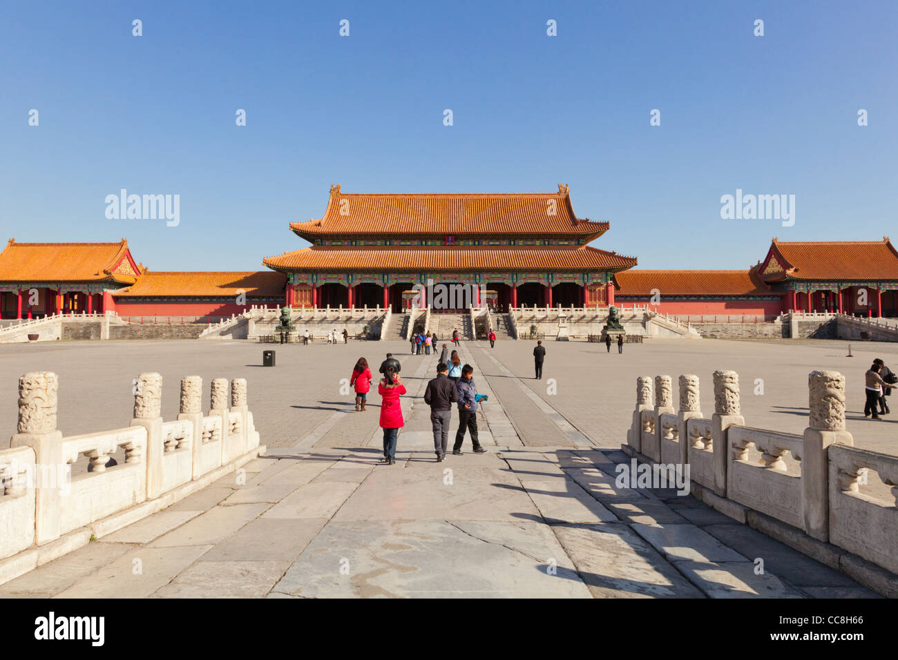 The Gate of Supreme Harmony, seen across the first courtyard in the ...