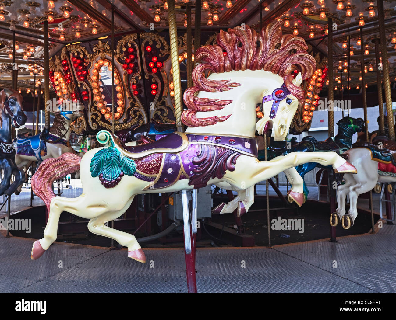 carousel horse on merry-go-round Stock Photo - Alamy
