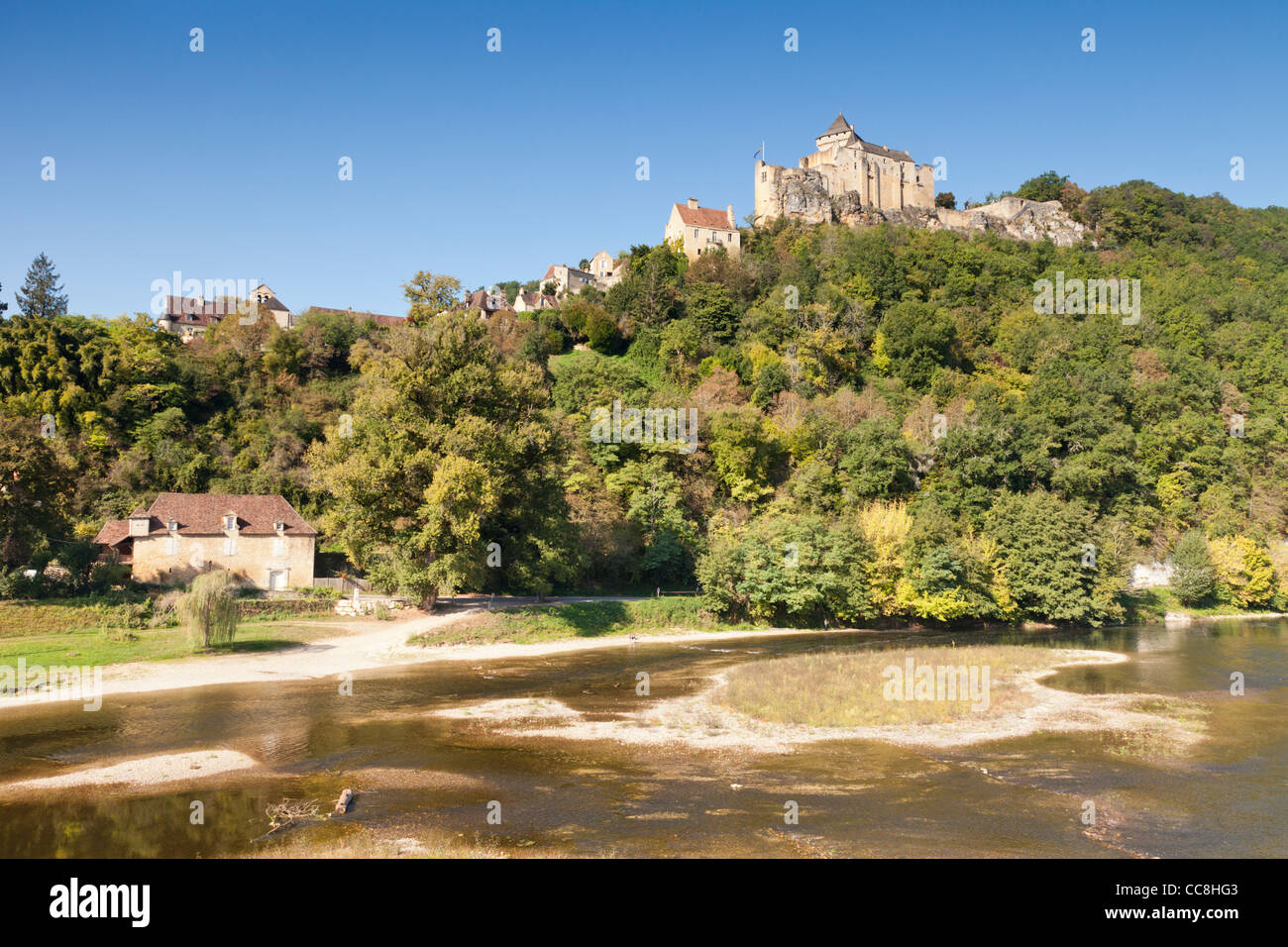 The chateau of Castelnaud-la-Chapelle, Aquitaine, France Stock Photo ...