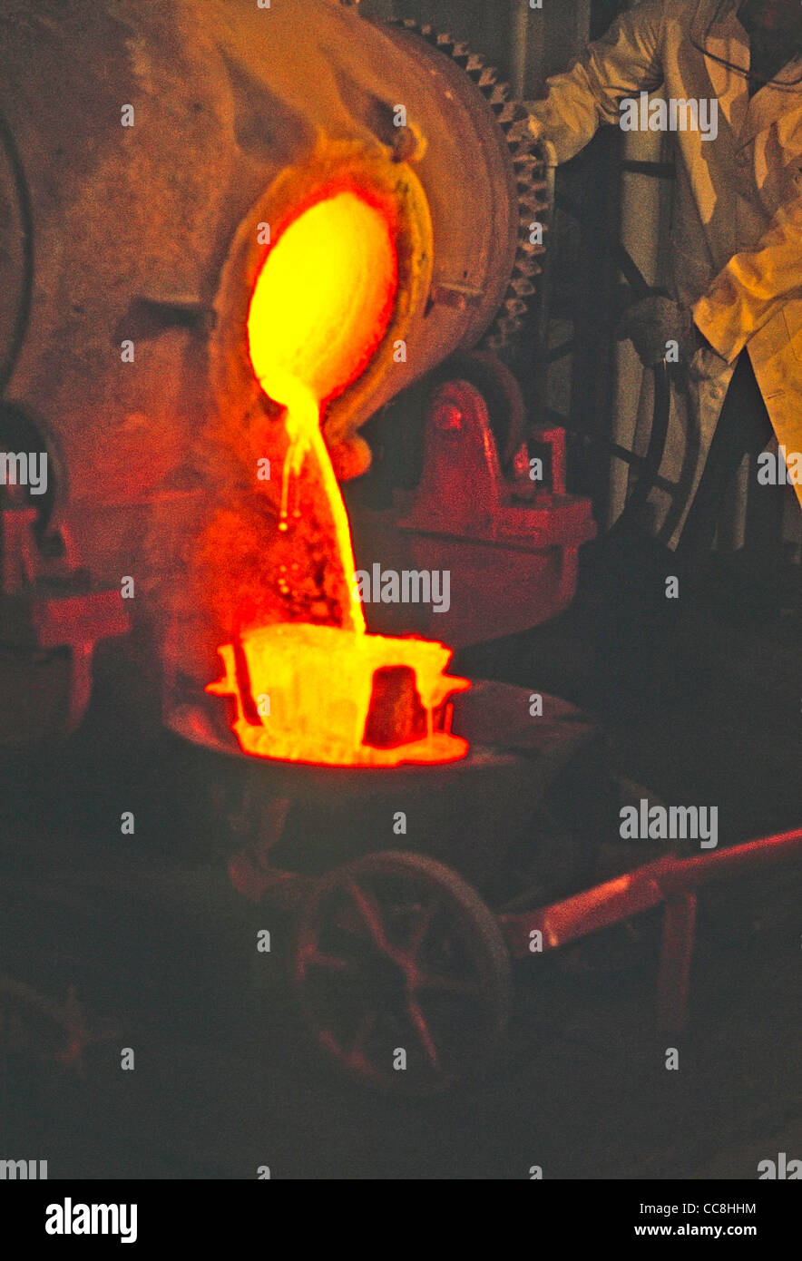 Gold Mine in Northern Ontario pouring gold in processing of molten ...