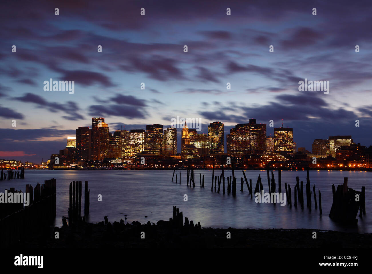 View skyline boston dusk hi-res stock photography and images - Alamy