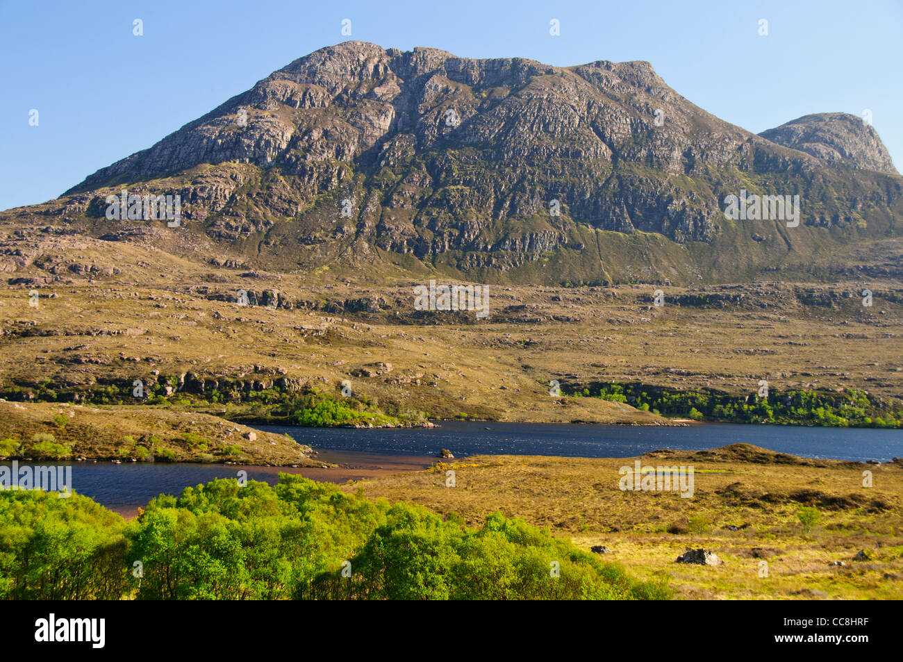 Loch Lurgainn,Ben Mor Coigach Mountain,Hiking Walking Area,Yellow Broom ...