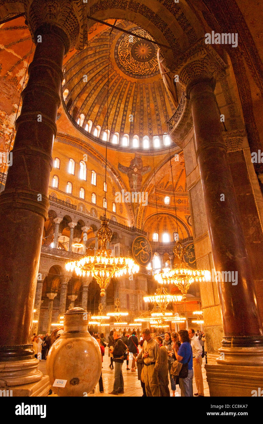 Columns and dome of Haya Sofya, Istanbul, Turkey Stock Photo - Alamy