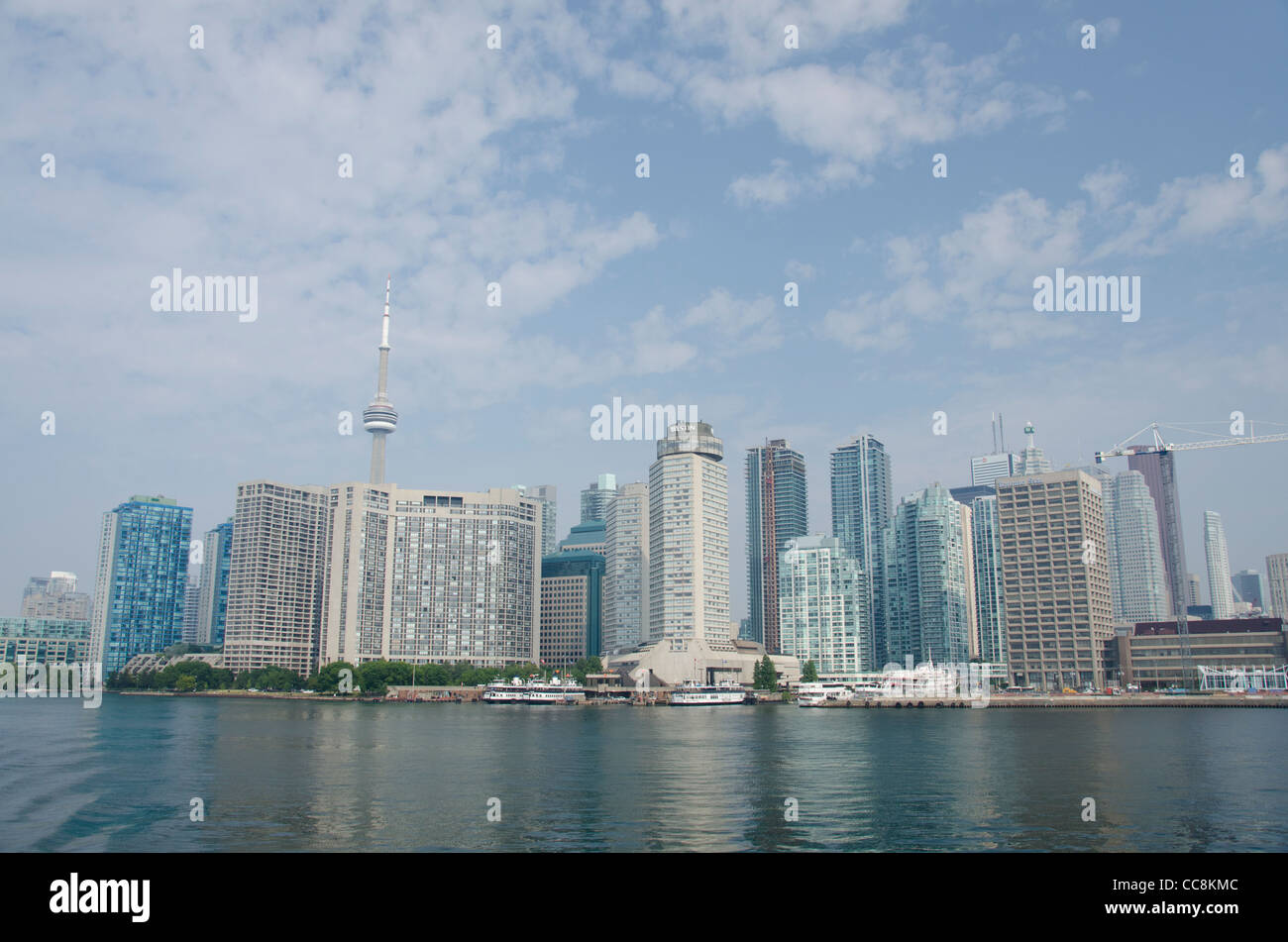 Canada, Ontario, Toronto. Lake Ontario city skyline view with CN Tower ...