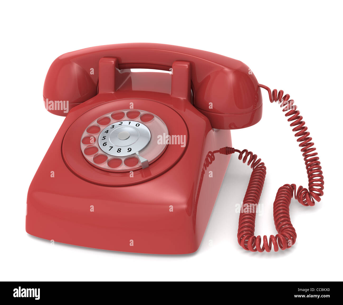 The Classic telephone. Red Plastic Stock Photo - Alamy