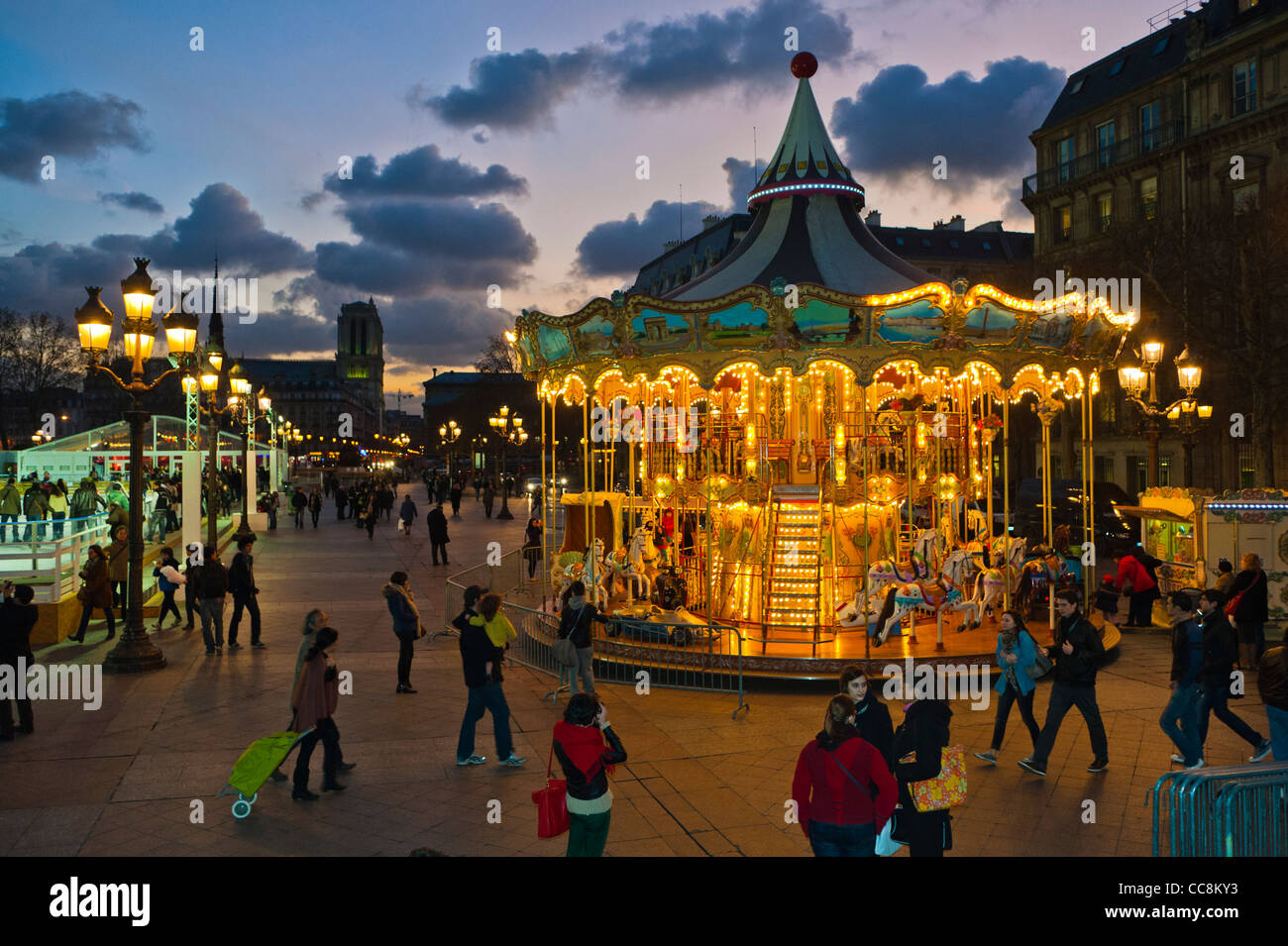 Paris, France, Town Square Scenic in Front of City Hall Building, at ...