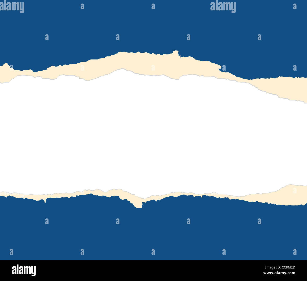 A blue sheet of paper is teared to peaces Stock Photo - Alamy