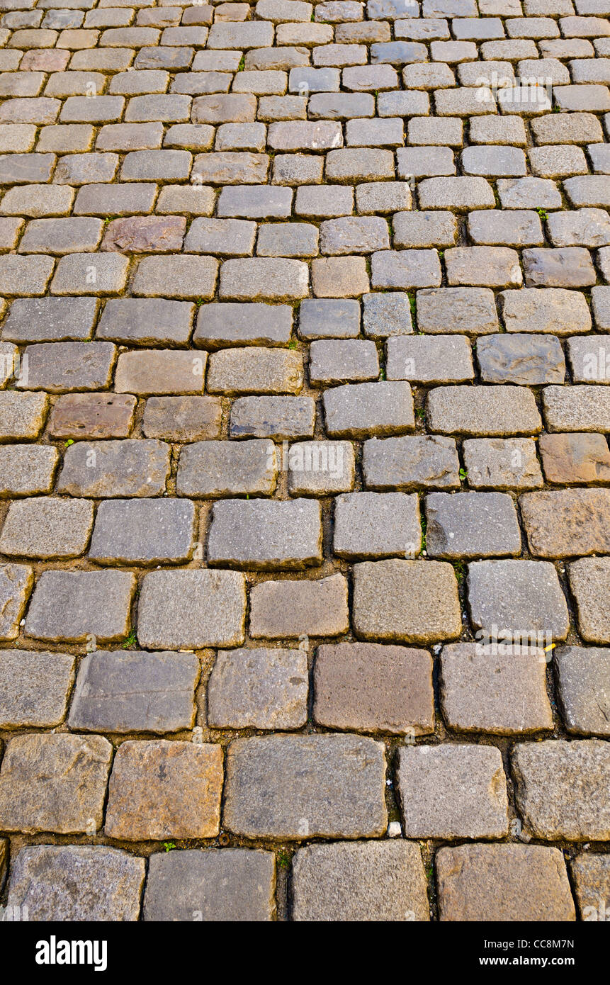 Cobblestone detail in old town Vieux Lyon, France (UNESCO World ...