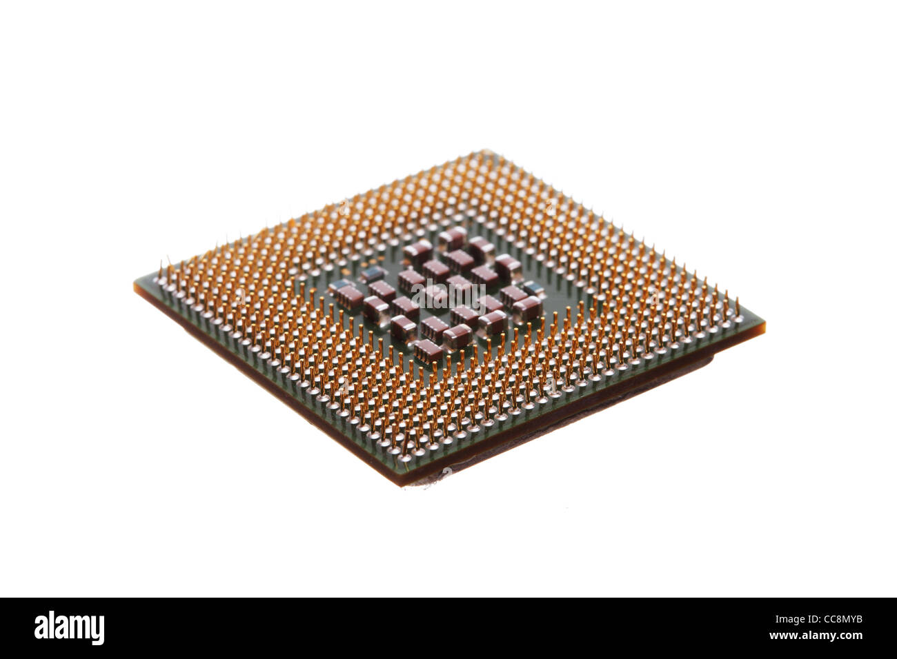 Computer engineering Microprocessor processor isolated on white ...