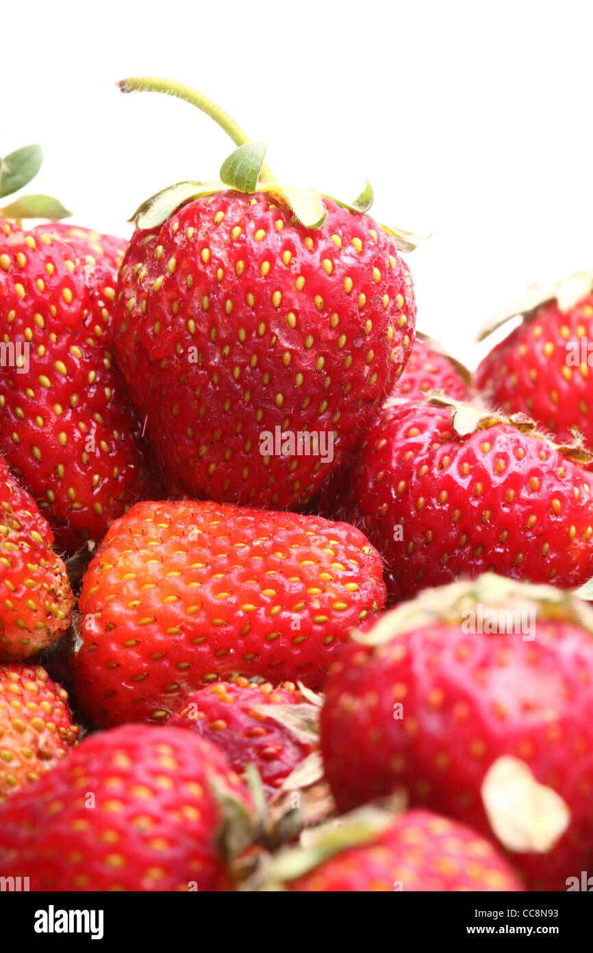 Fresh red strawberry isolated on white background Stock Photo - Alamy