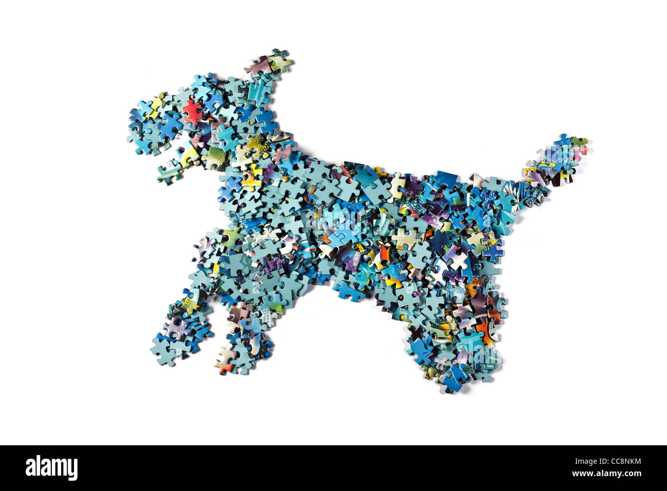 dog made from the puzzle , isolated Stock Photo - Alamy