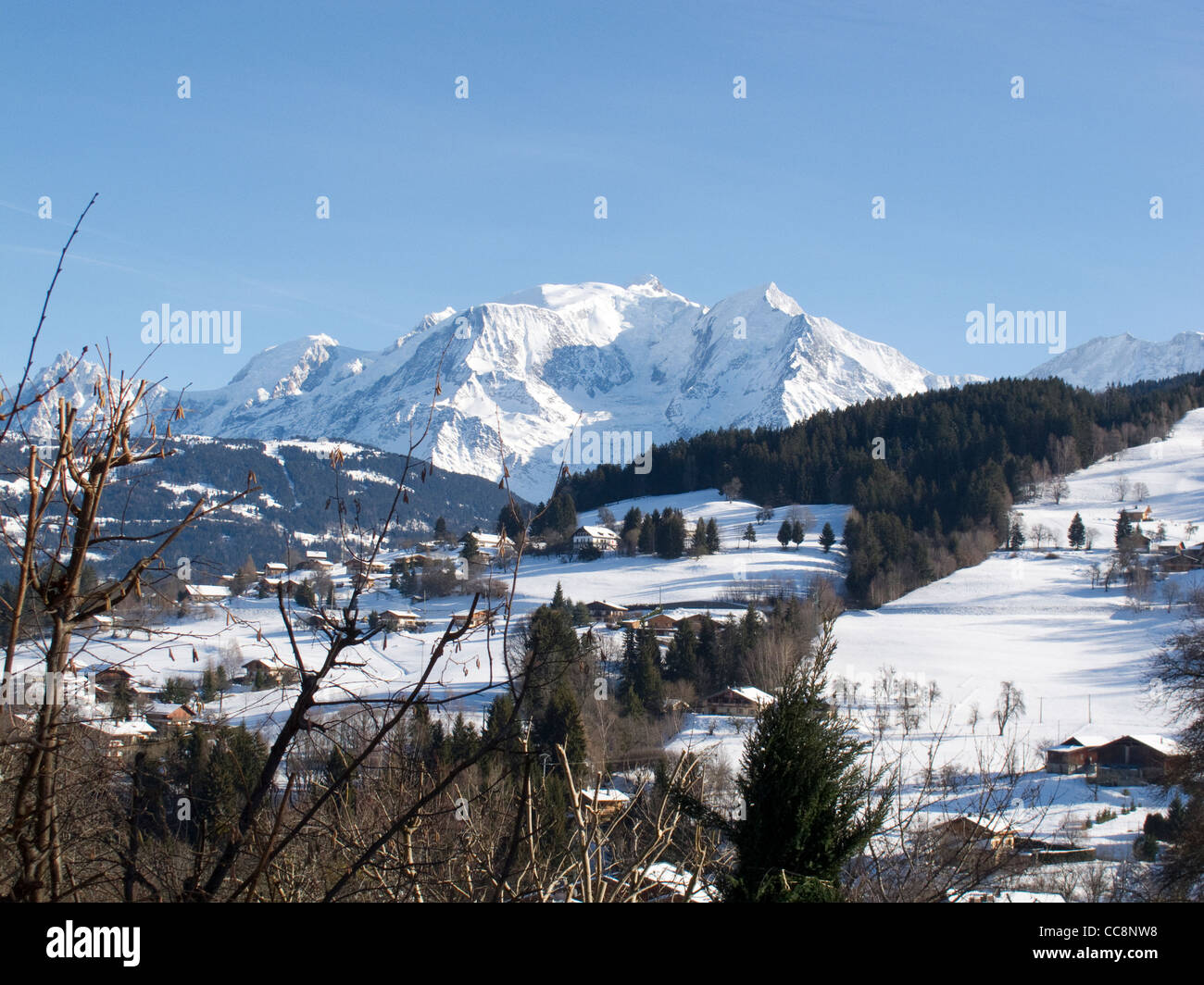 Mont-Blanc, view from Combloux France Stock Photo - Alamy