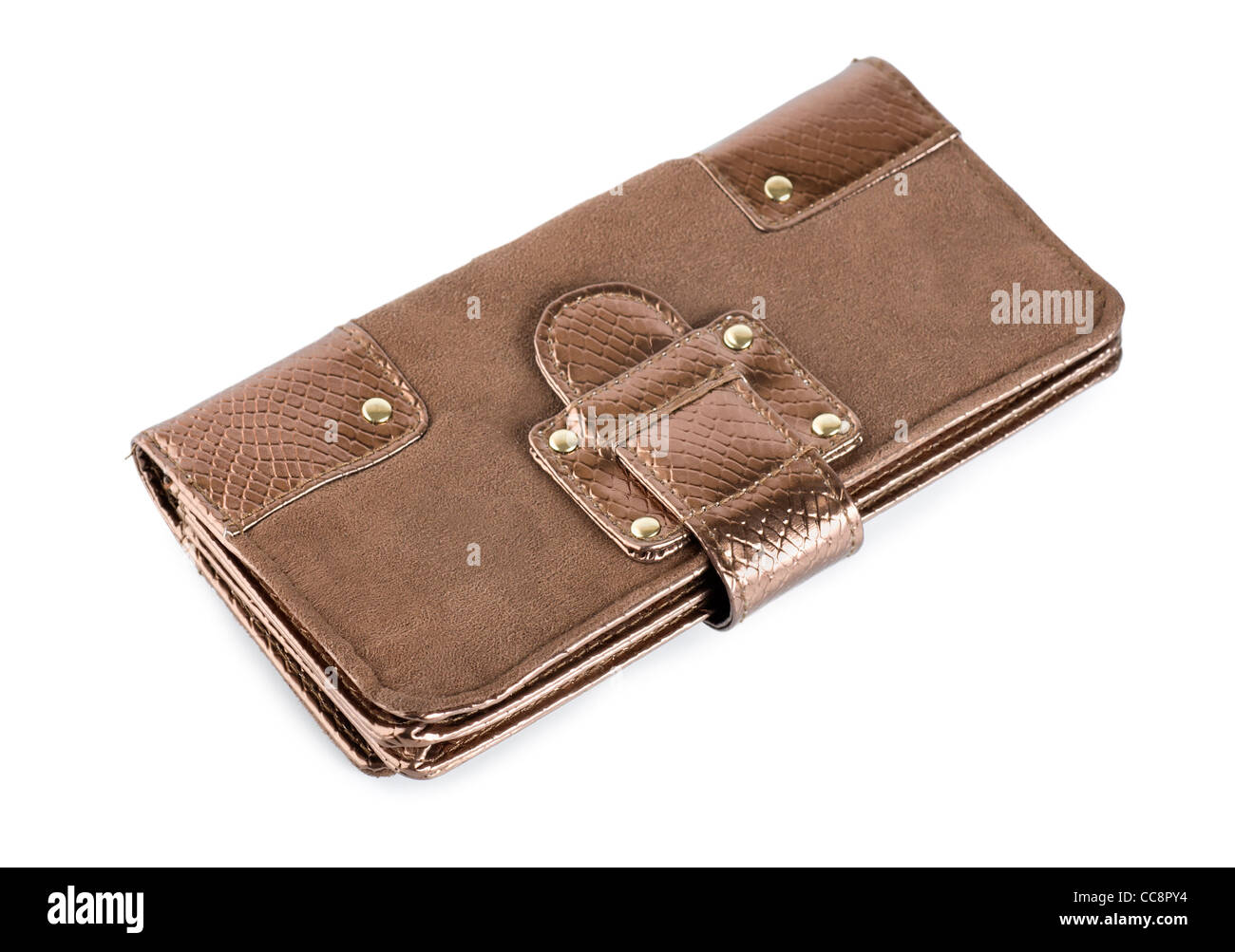Brown purse isolated on a white background Stock Photo - Alamy