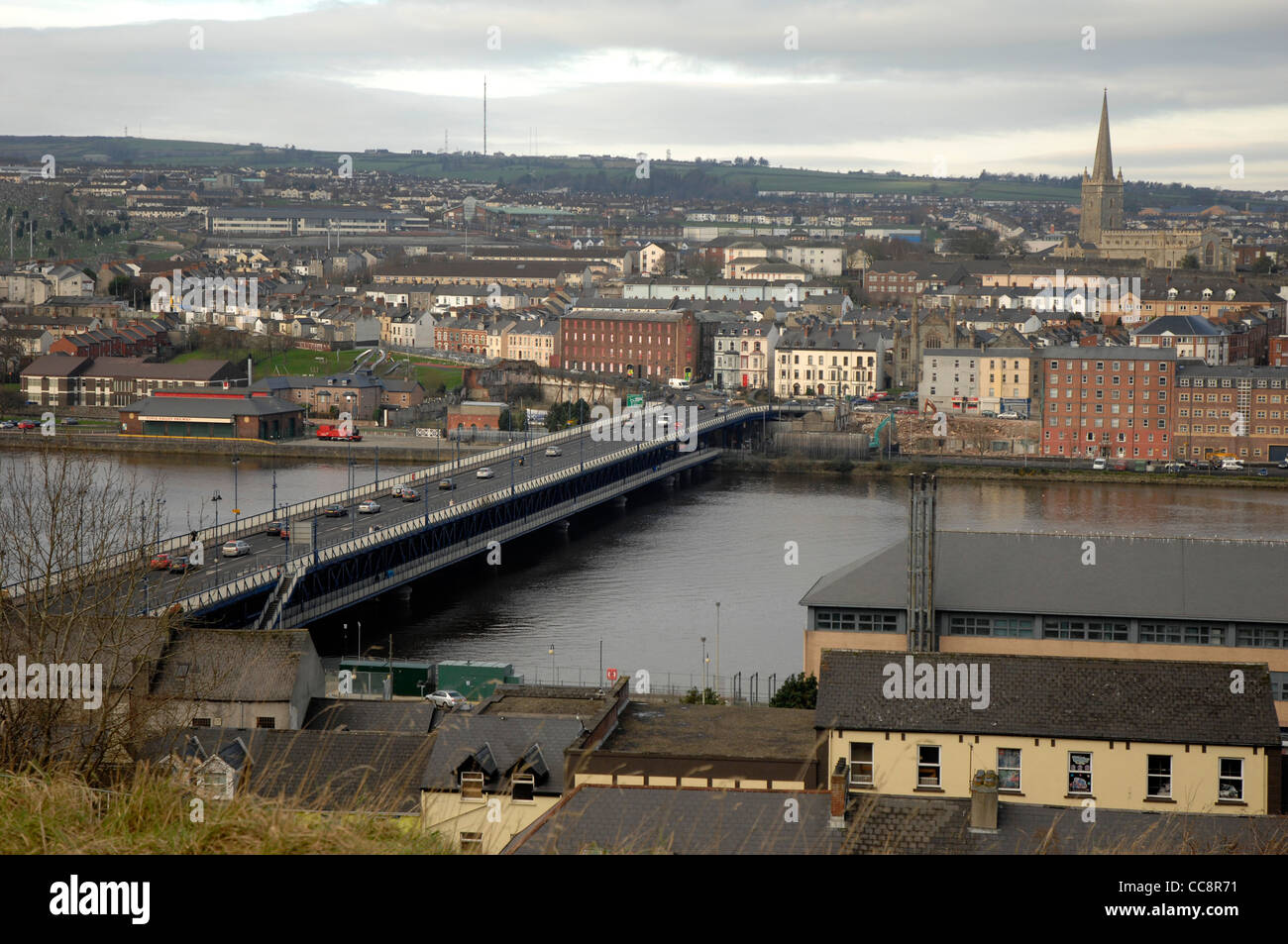 View of Londonderry and Craigavon Bridge, Northern Ireland, UK Stock ...