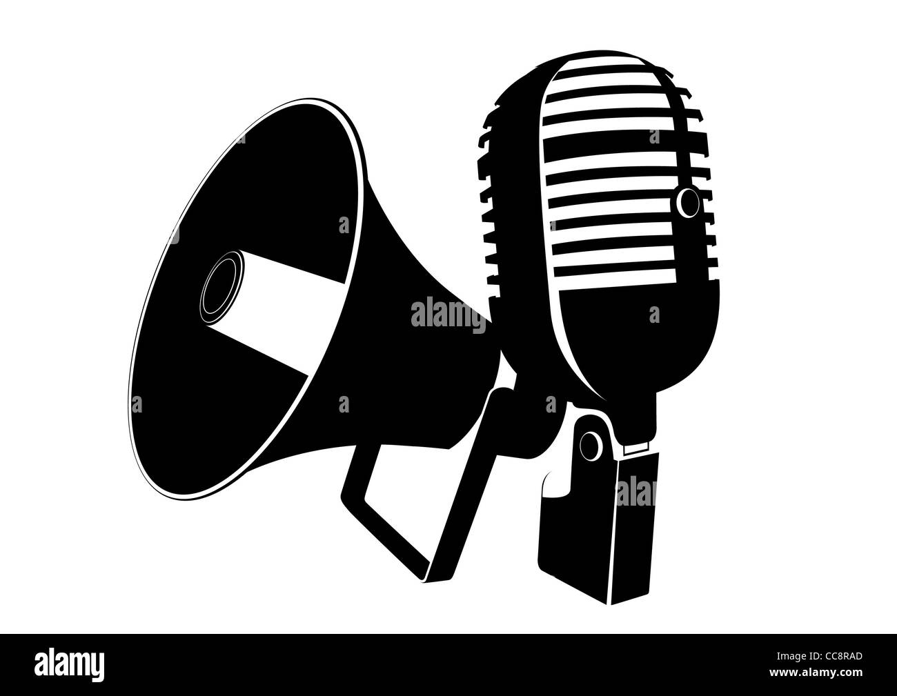 Speech attachment Black and White Stock Photos & Images - Alamy