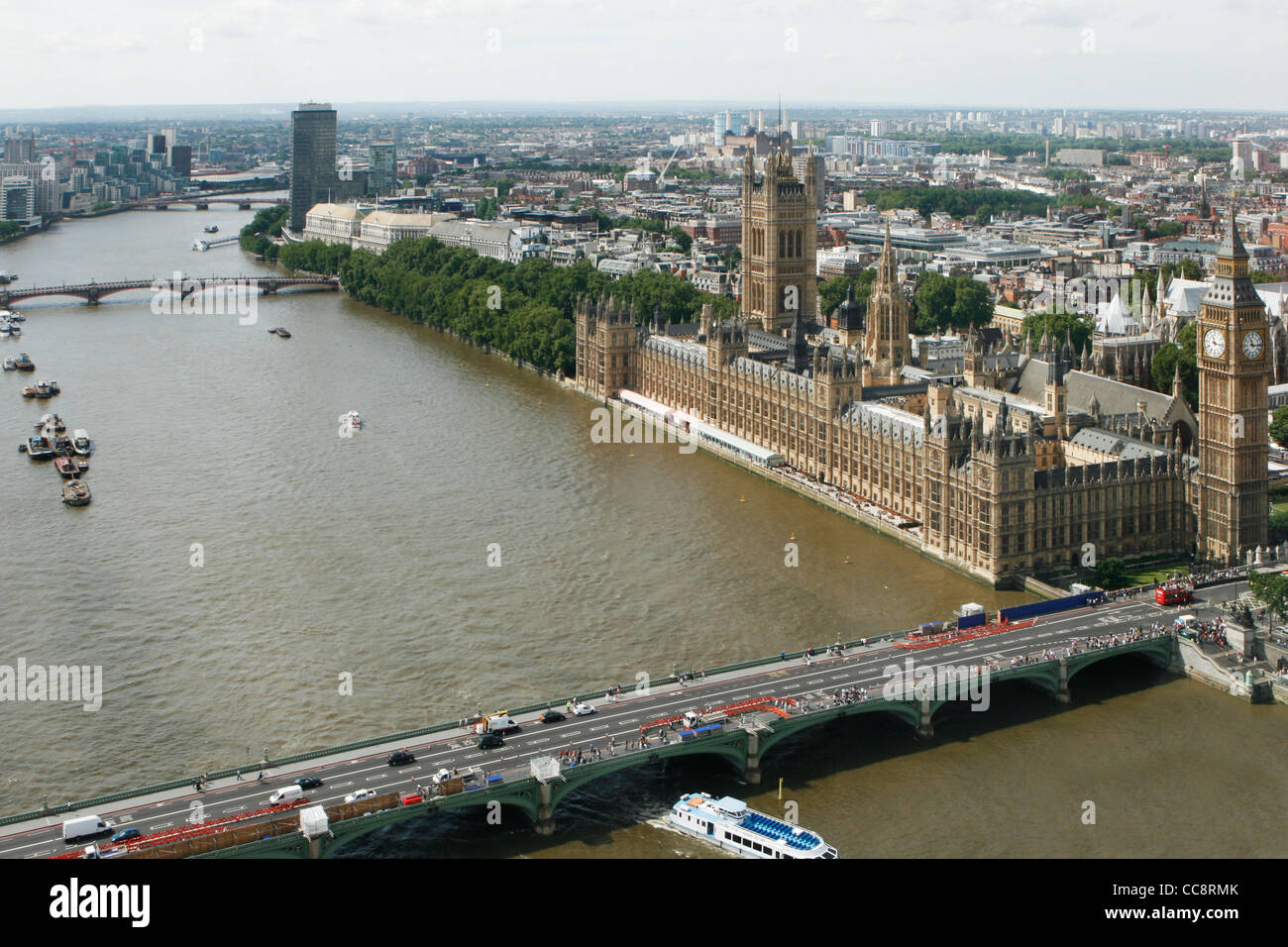 Aerial view houses of parliament london hi-res stock photography and ...