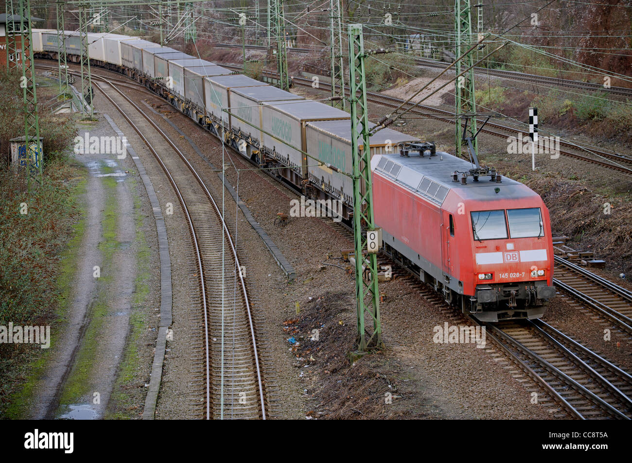 German Railways (DB) freight train Stock Photo - Alamy