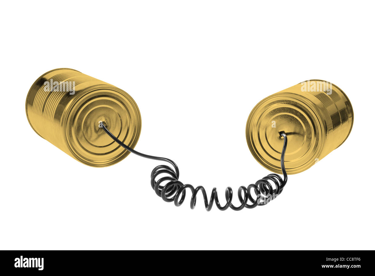 Tin Can Telephone Stock Photo - Alamy