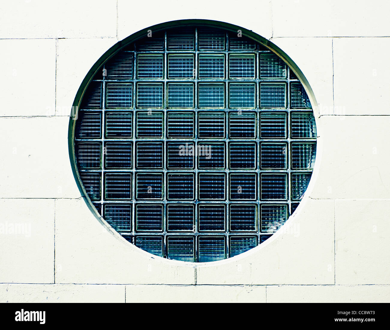 round glass brick window in building wall Stock Photo - Alamy