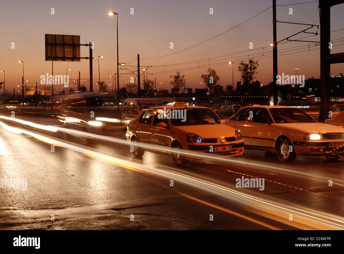 Busy main road at dusk, istanbul,turkey Stock Photo - Alamy