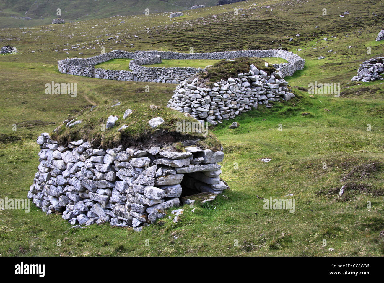 Cleit on the island of Hirta, St Kilda, Scotland Stock Photo - Alamy