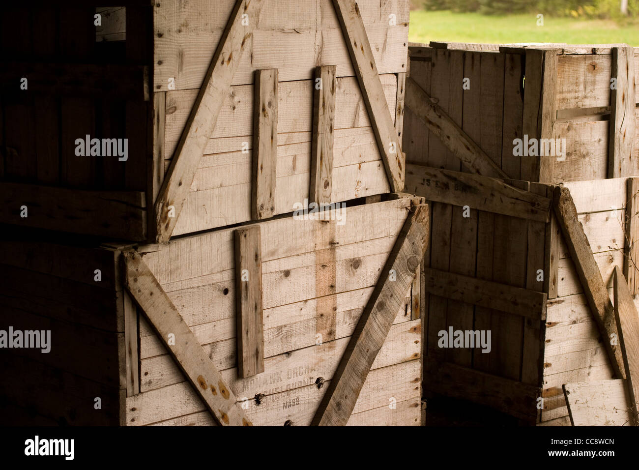 In western Massachusetts empty crates for apples wait for the harvest ...