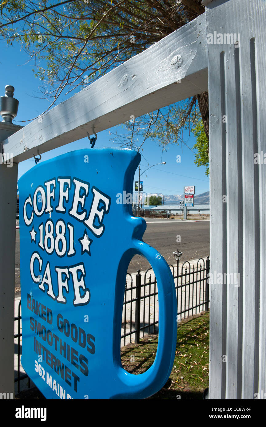 Coffee 1881 cafe sign. Bridgeport, California. USA Stock Photo - Alamy