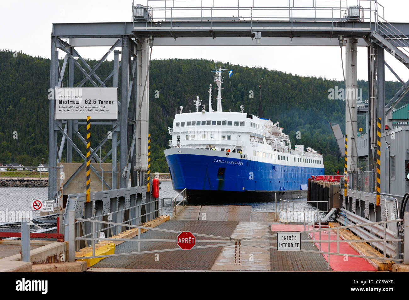 Godbout to Matane Ferry arriving at Godbout ferry terminal, Quebec ...