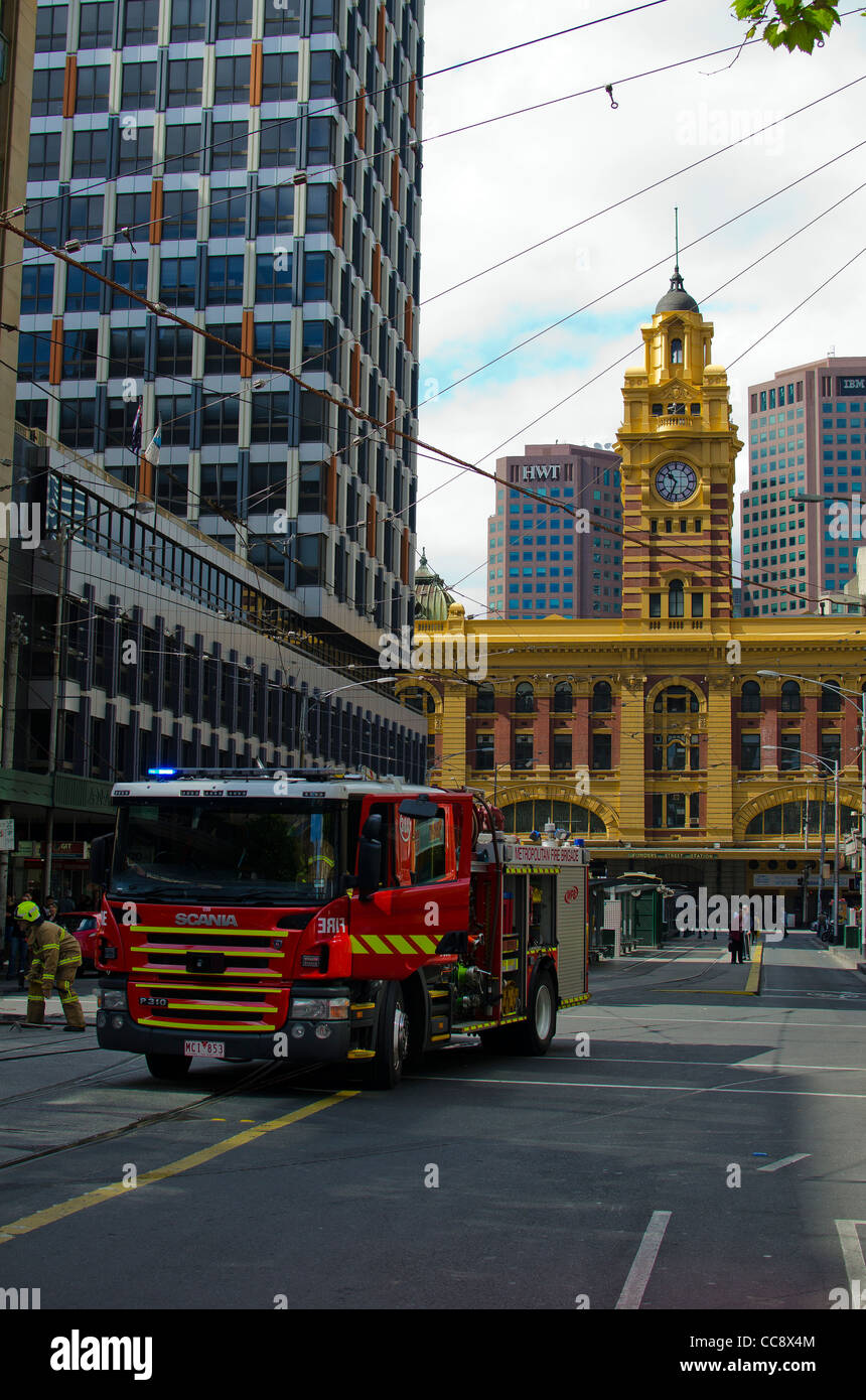 Fire engine in Melbourne, Australia Stock Photo - Alamy
