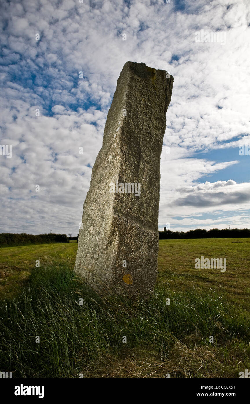 The Pipers Neolithic standing stones near St. Buryan, Cornwall, UK ...