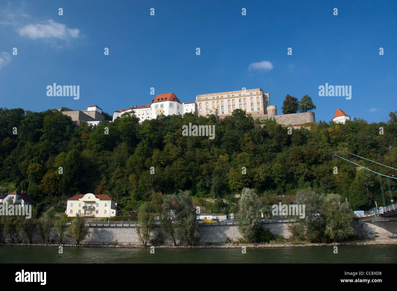 Germany, Passau. Hilltop Veste Oberhaus (aka Upper Fortress), built ...