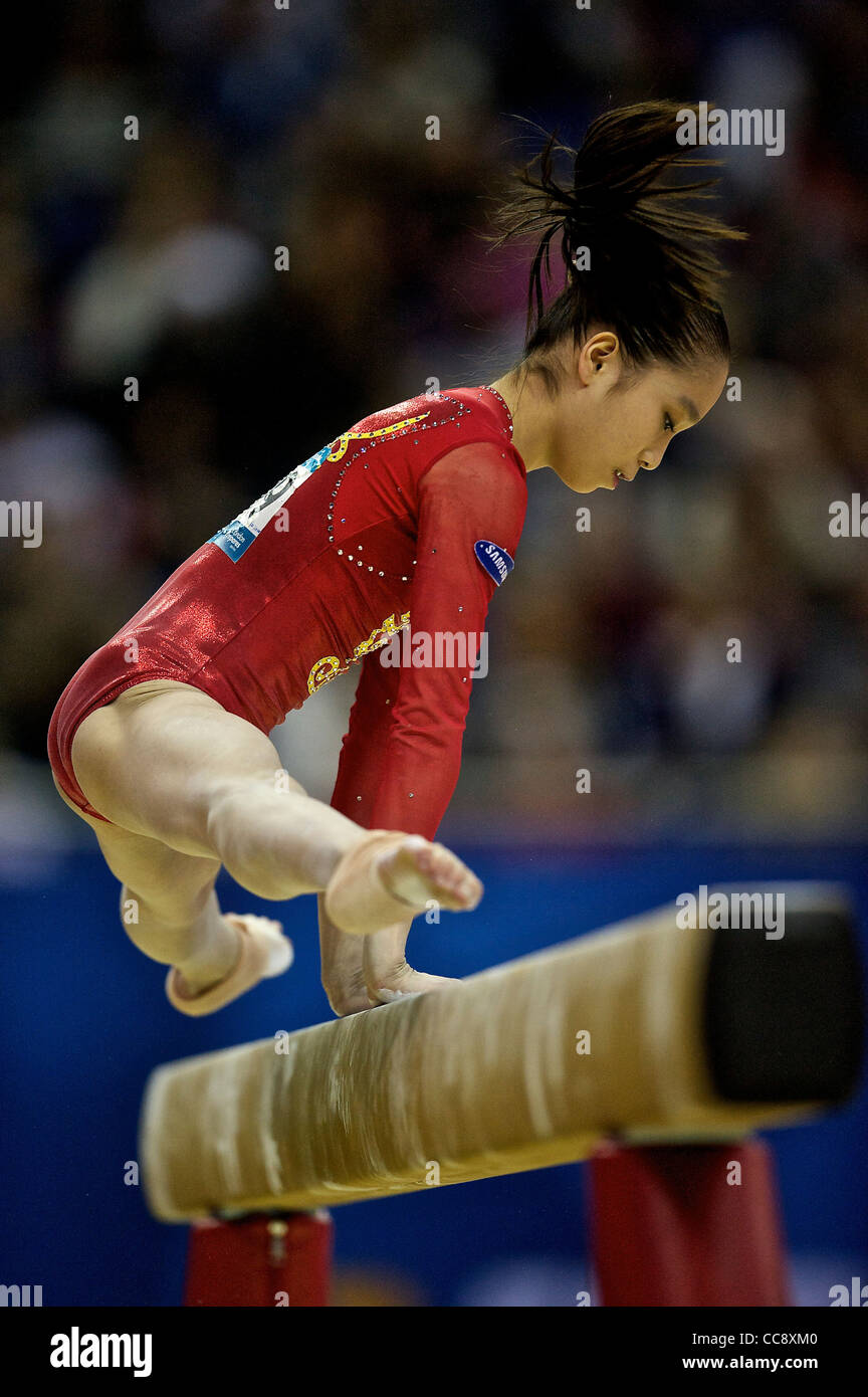 Jinnan YAO (CHN), competes in the beam, The London Prepares Visa ...