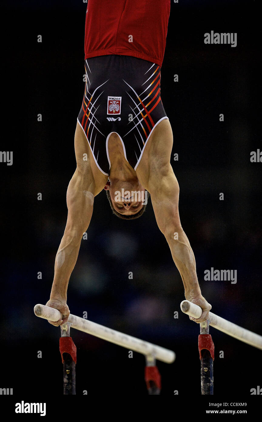 Roman KULESZA (POL), competes in the parallel bars, The London Prepares ...