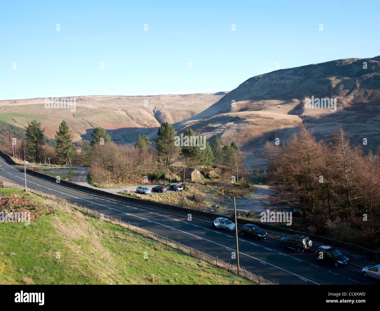 Bin Green, Greenfield, Saddleworth, Lancashire, England, UK Stock Photo ...