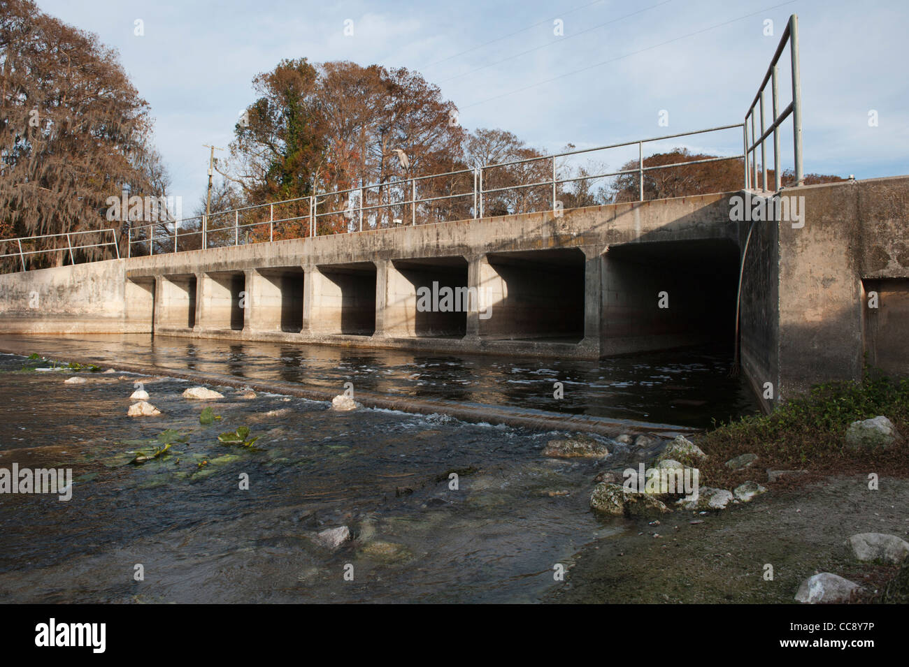The Burrell Lock and Dam Spillway located on the Haines Creek River in ...