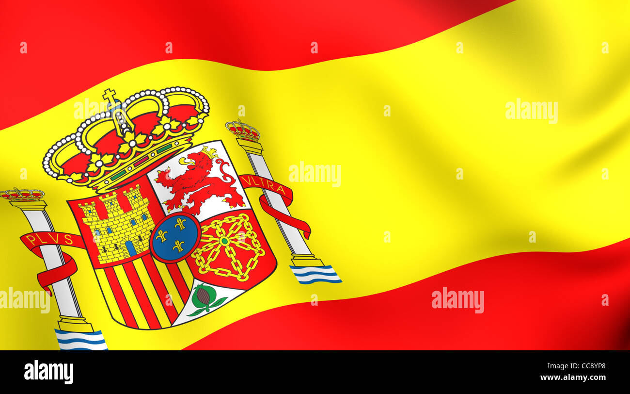 Flag of Spain. Close up. Front view Stock Photo - Alamy