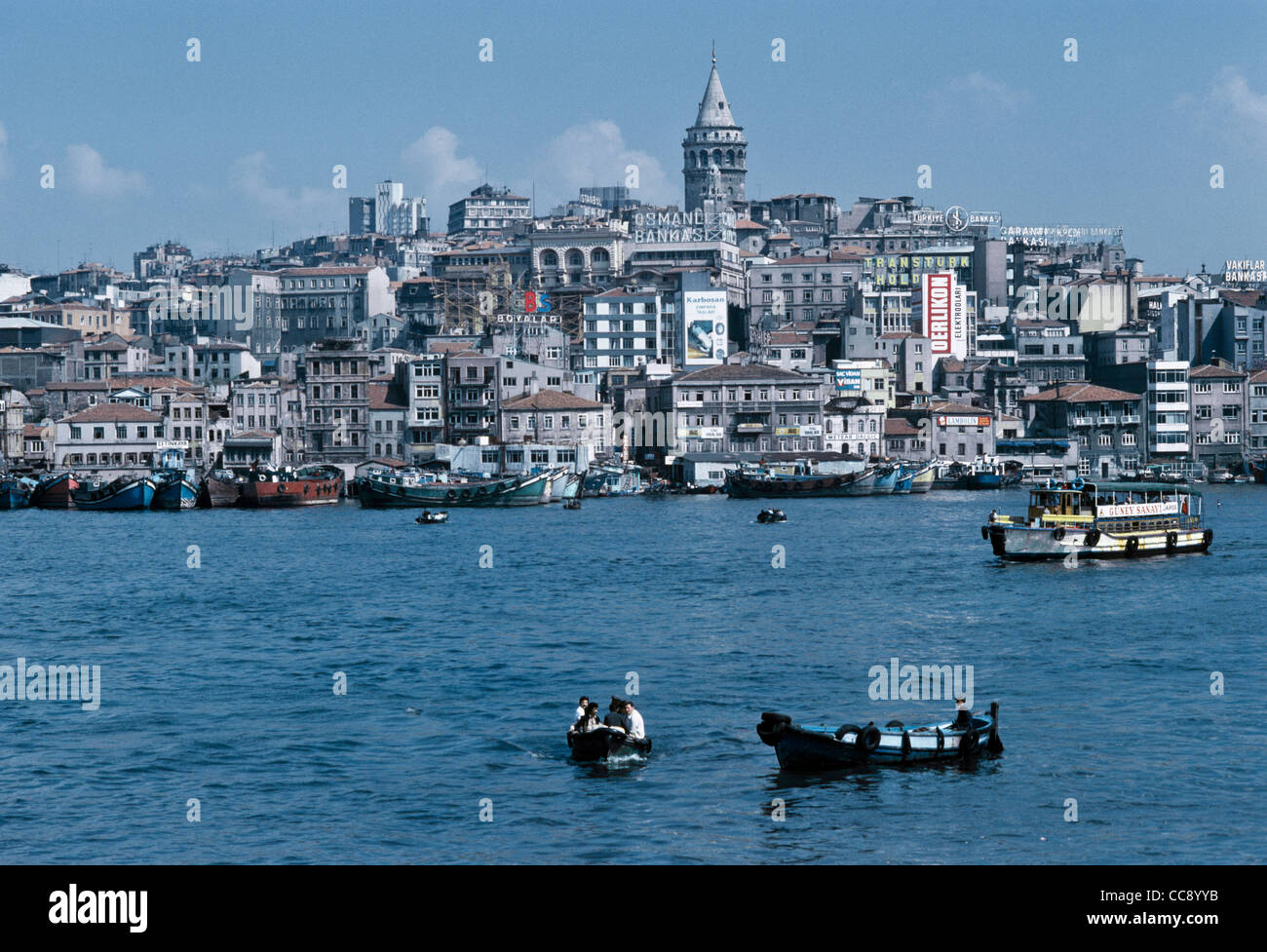 Golden Horn with Galata Tower, Istanbul, Turkey 1970s Stock Photo - Alamy