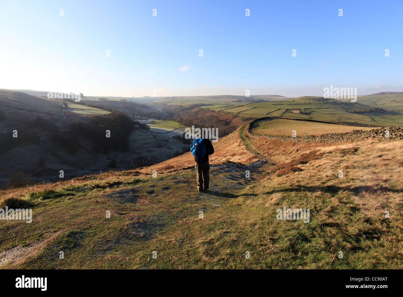 Hiking the Derbyshire Moors of the Peak District Stock Photo - Alamy