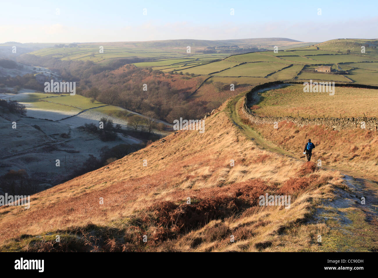 Hiking the Derbyshire Moors of the Peak District Stock Photo - Alamy