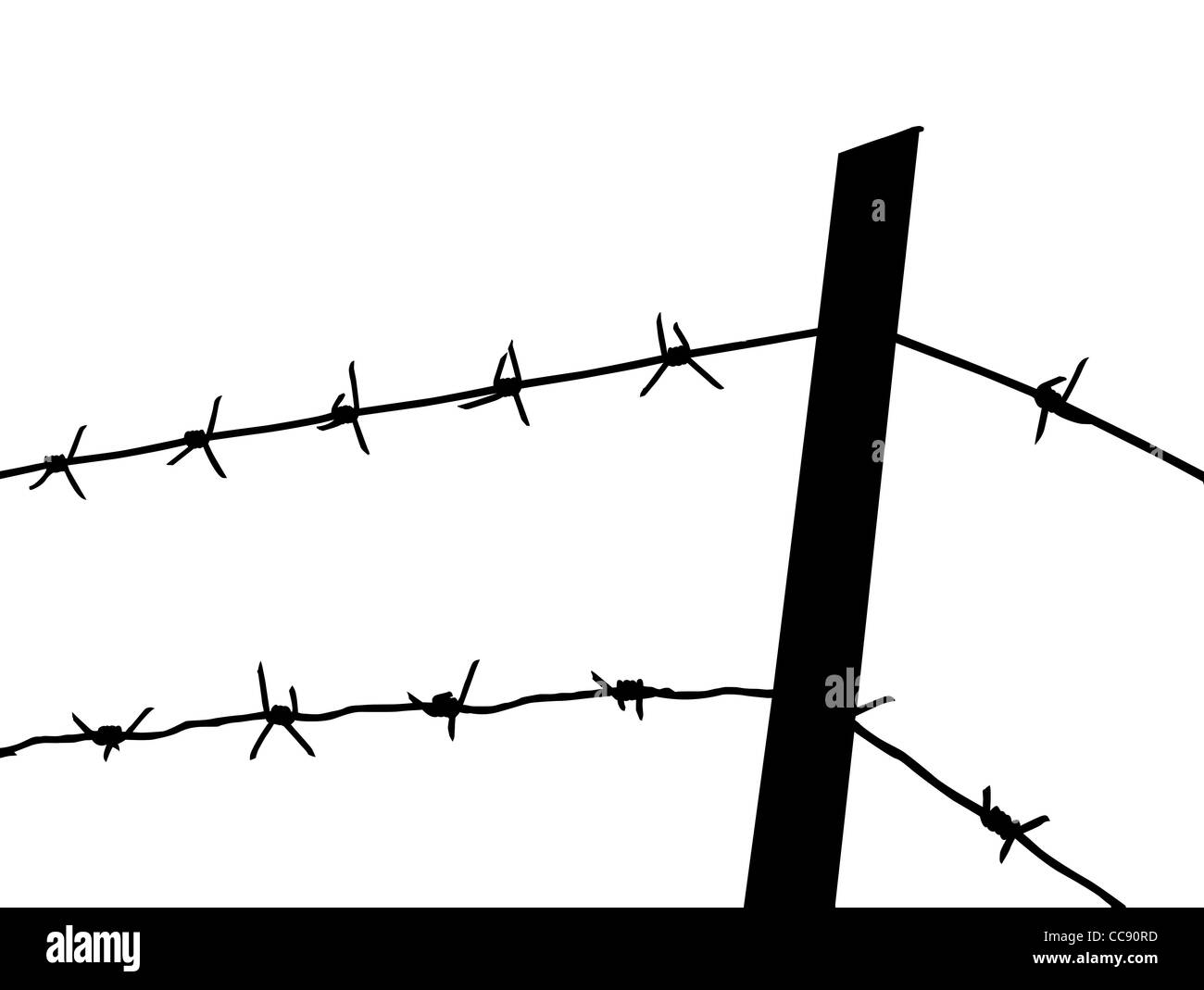 barbed wire on white background. vector Stock Photo - Alamy